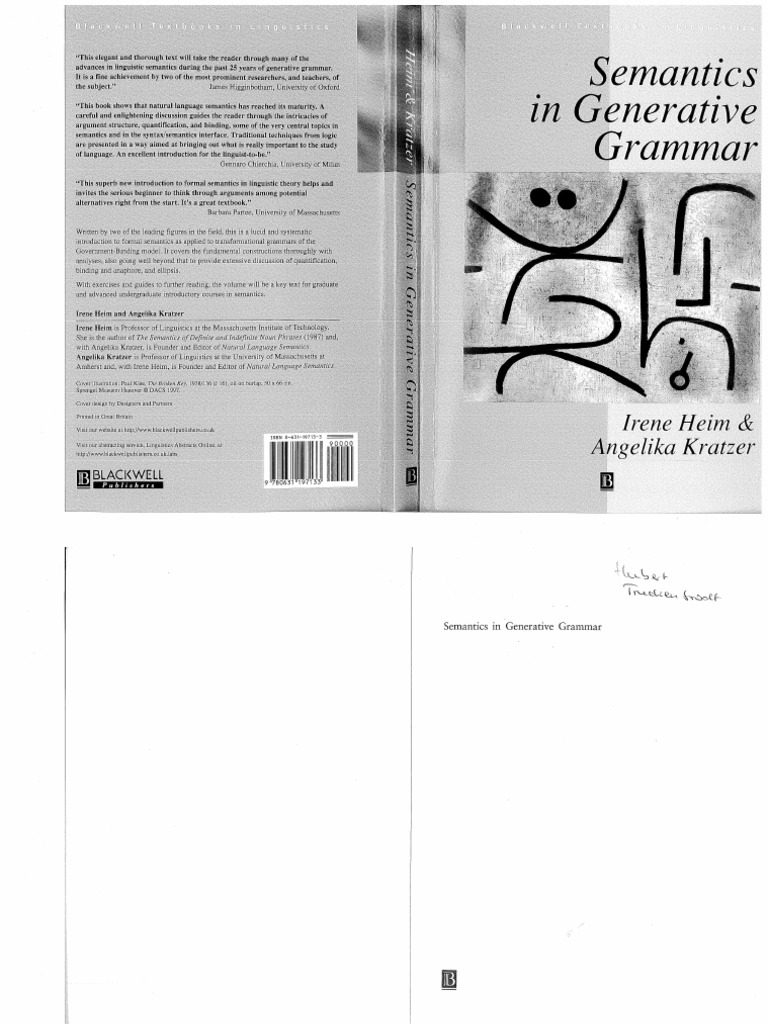 Semantics in Generative Grammar | PDF