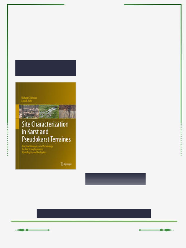 Site Characterization in Karst and Pseudokarst Terraines Practical ...