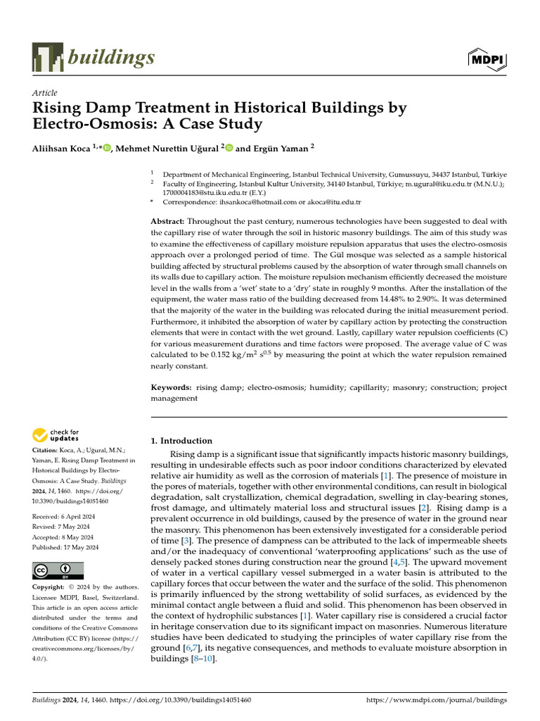 Electro-Osmosis for Rising Damp in Heritage Buildings | PDF | Corrosion ...