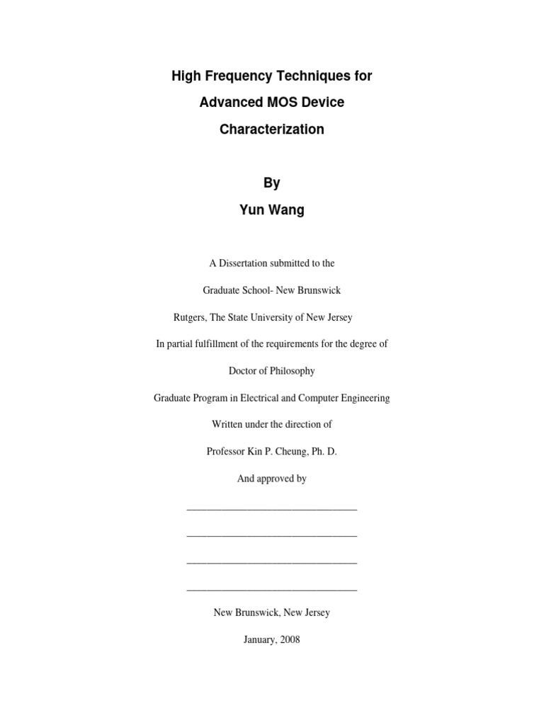 High Frequency Techniques for Advanced Mos Device 4pyfrffg9j | PDF ...