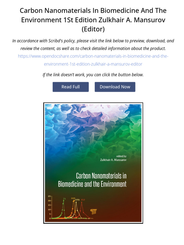 Carbon Nanomaterials in Biomedicine and the Environment 1st Edition ...