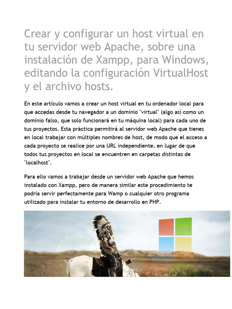 Configurar Host Virtual en Apache XAMPP | PDF | Archivo de computadora ...