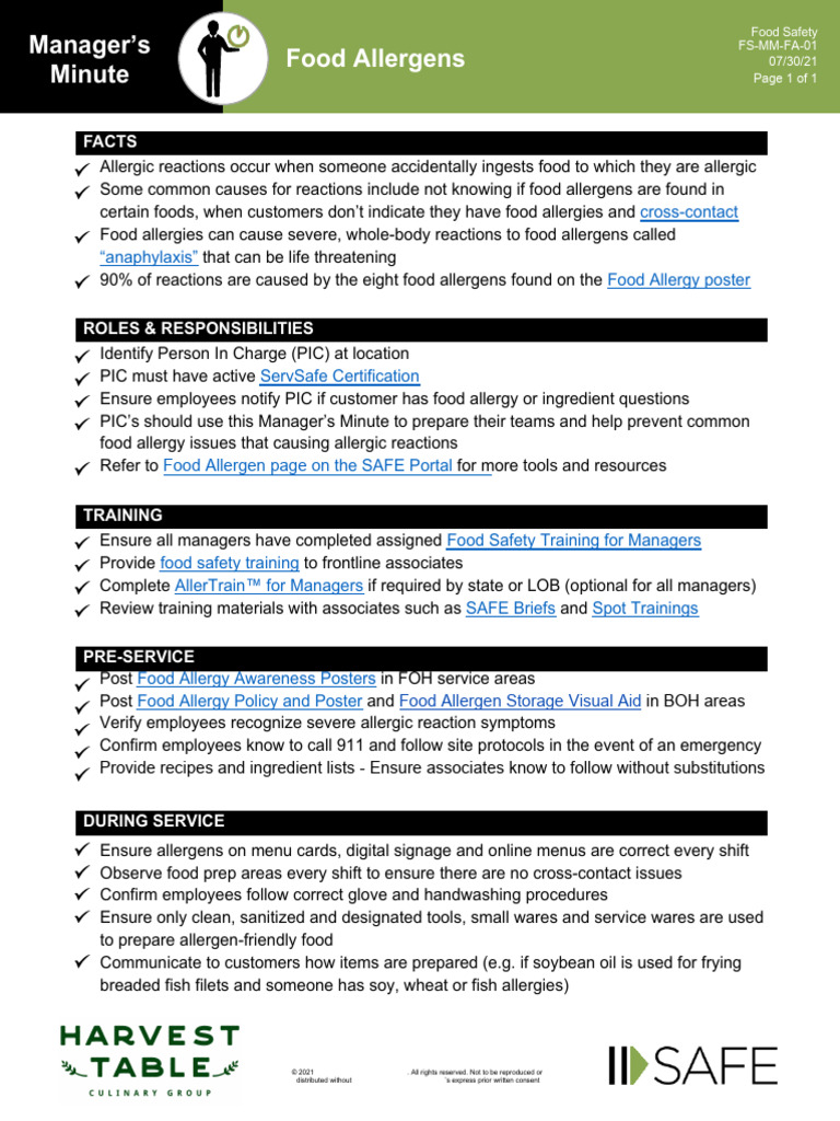 Food Allergy Management Guidelines | PDF | Food Allergy | Allergen