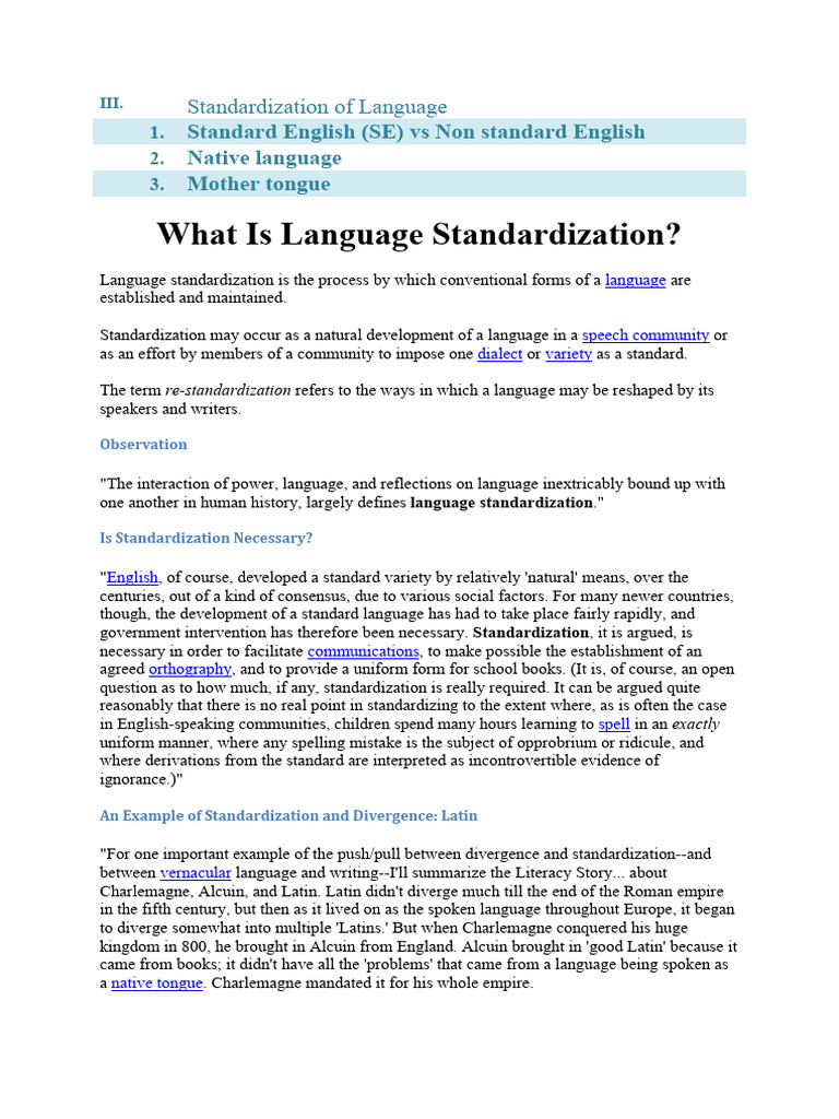 Understanding Language Standardization | PDF | English Language ...