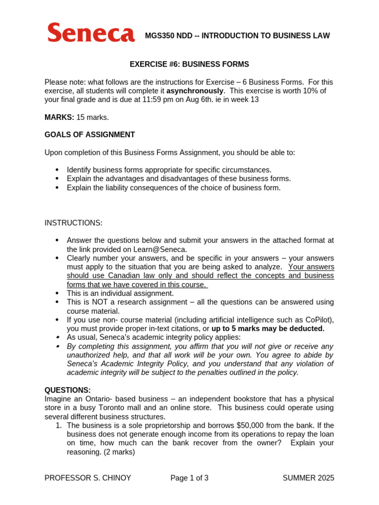 Exercise #6 Business Forms S2025 MGSNDD - SC | PDF | Business