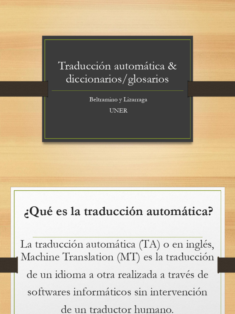 Traducción Automática vs Diccionarios | PDF | Diccionario | Traducciones