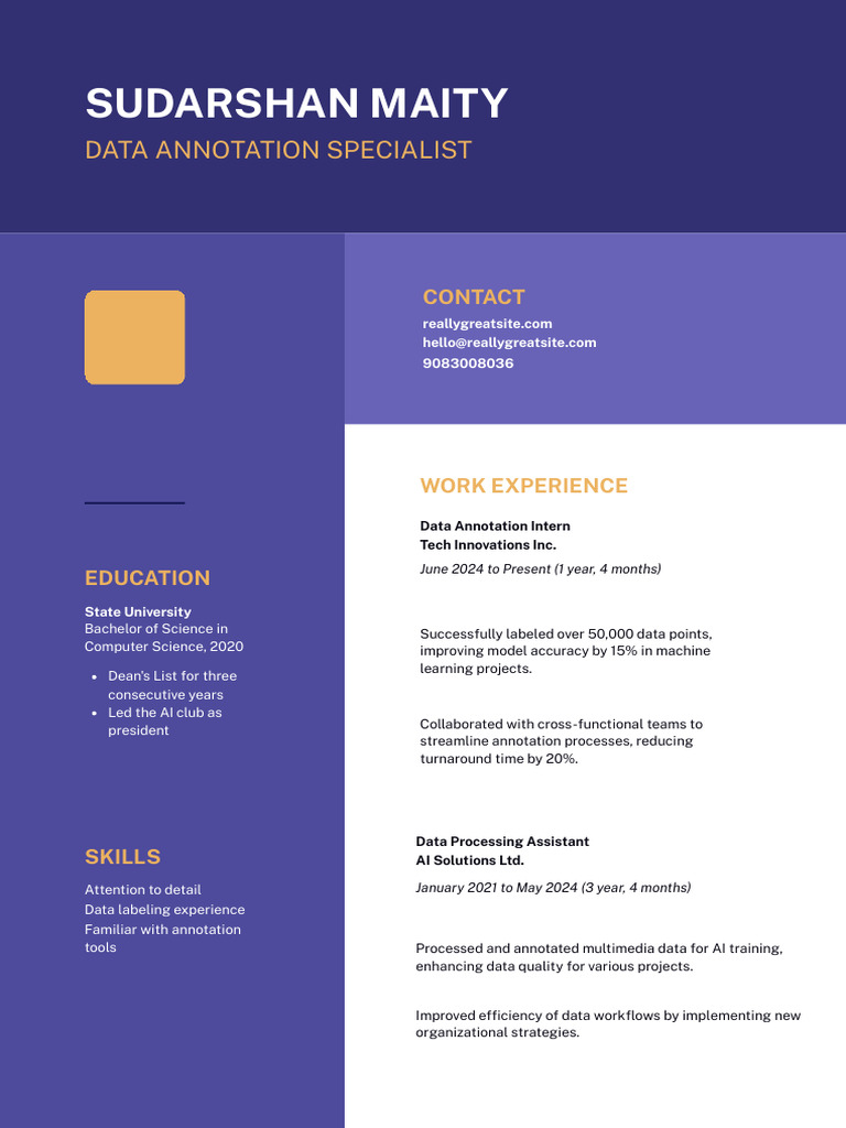 Data Annotation Specialist Resume | PDF