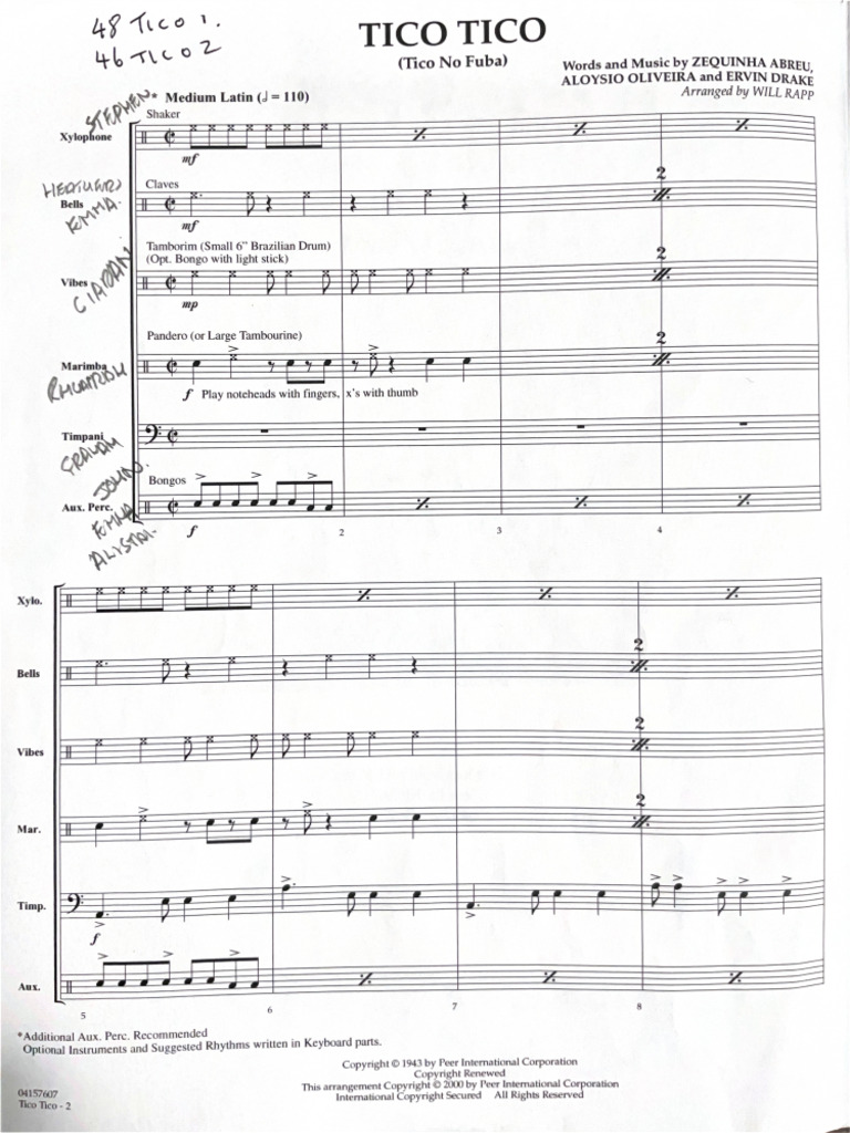 Tico Tico Full Score | PDF