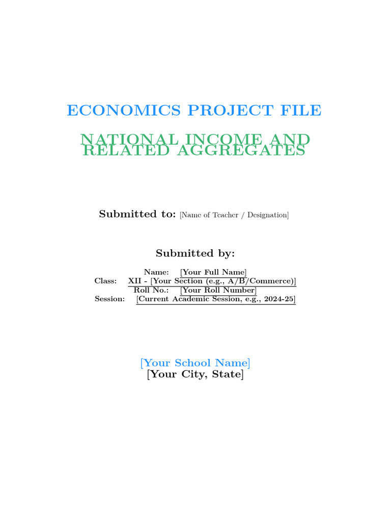 National Income Project File 23 Pages | PDF | Gross Domestic Product ...