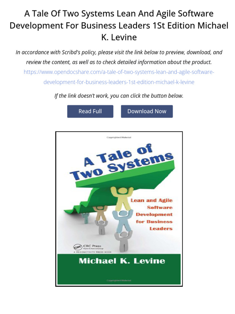 A Tale of Two Systems Lean and Agile Software Development for Business ...