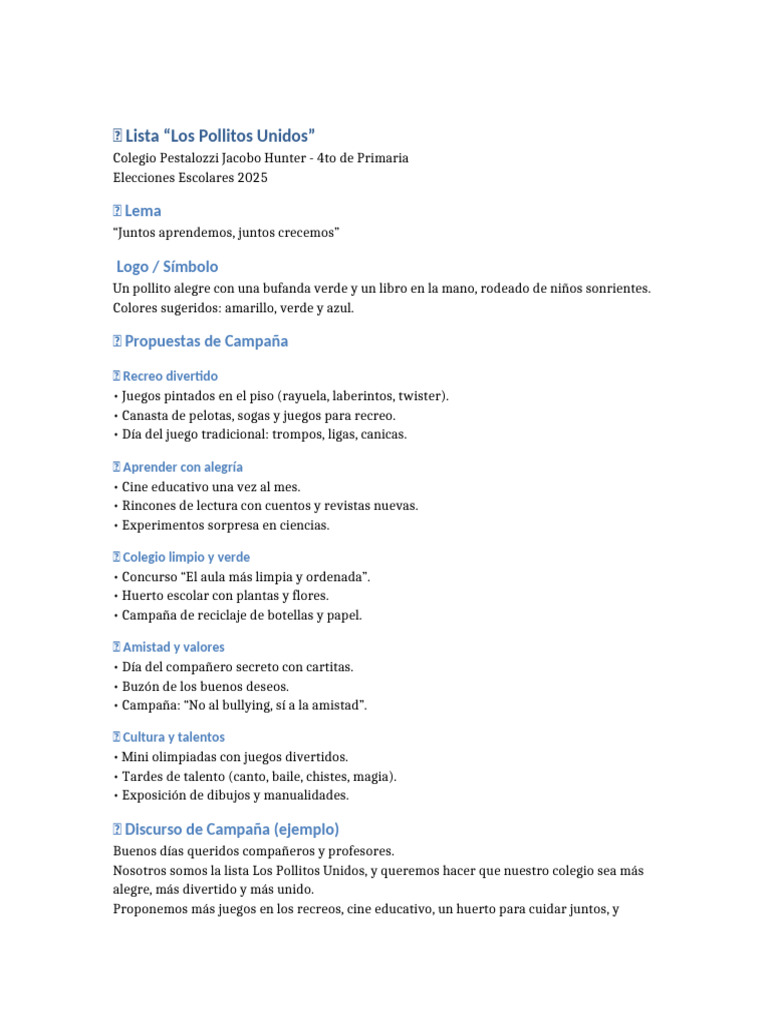Lista Pollitos Unidos (1) (1) | PDF