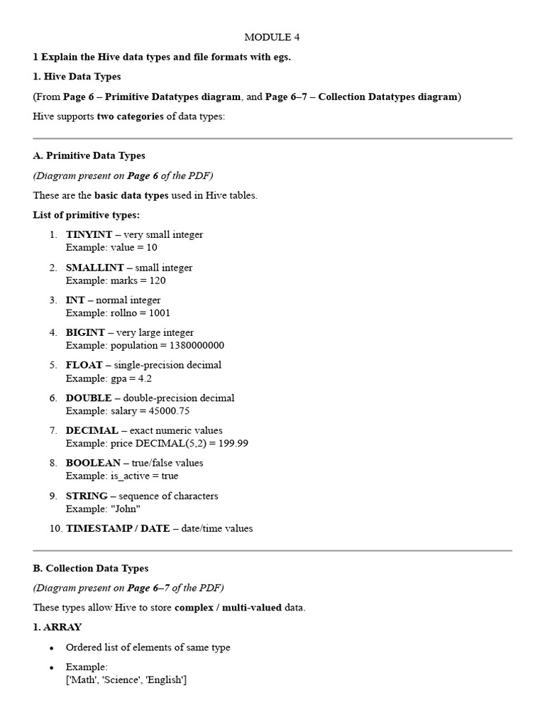 MODULE 4 | PDF | Apache Hadoop | Data Type