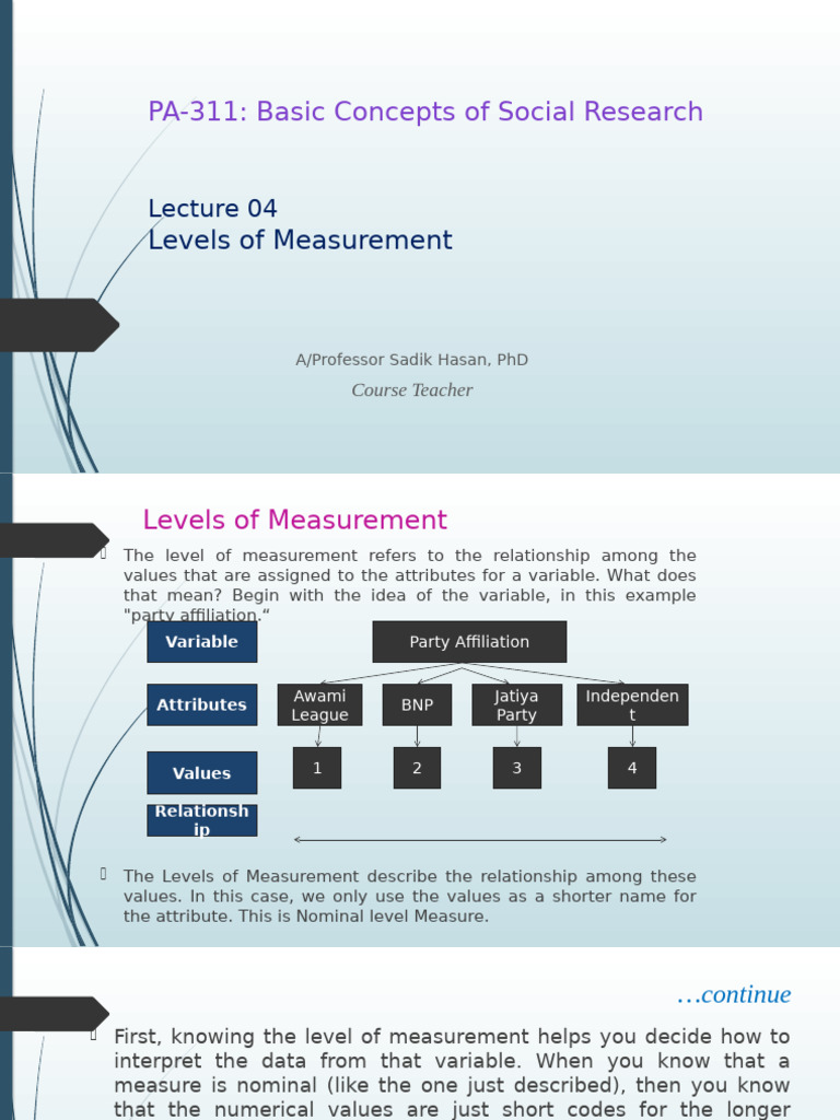PA 311 Lecture 04 Levels of Measurement | PDF