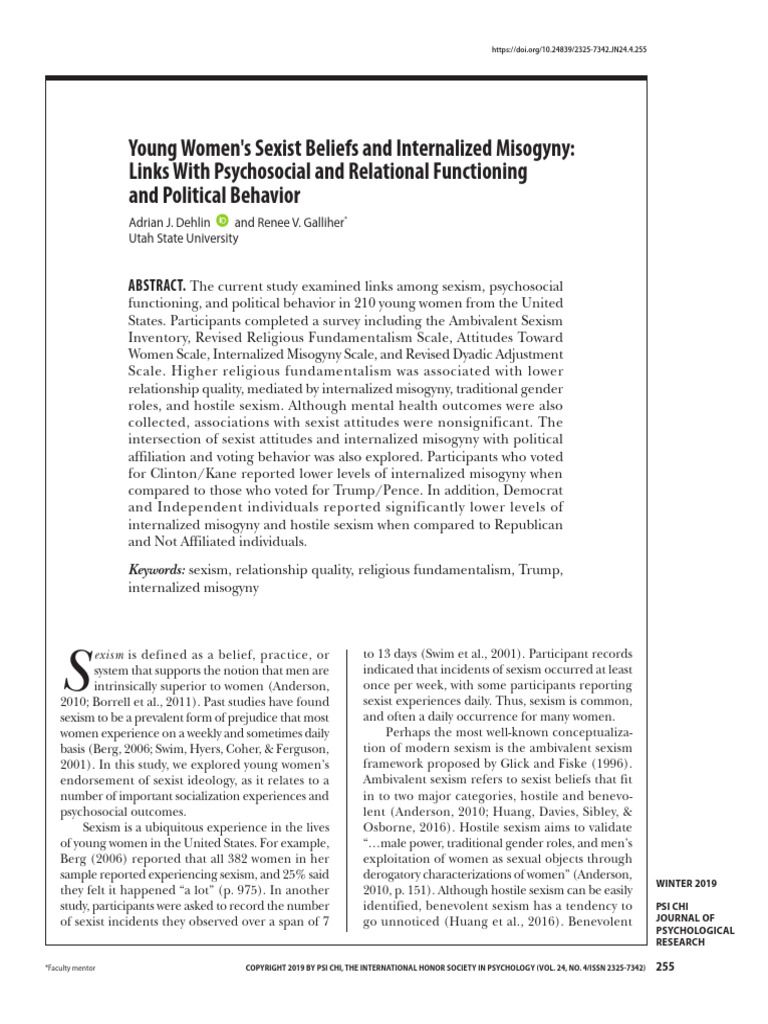 Internalized Misogyny | PDF | Sexism | Attitude (Psychology)