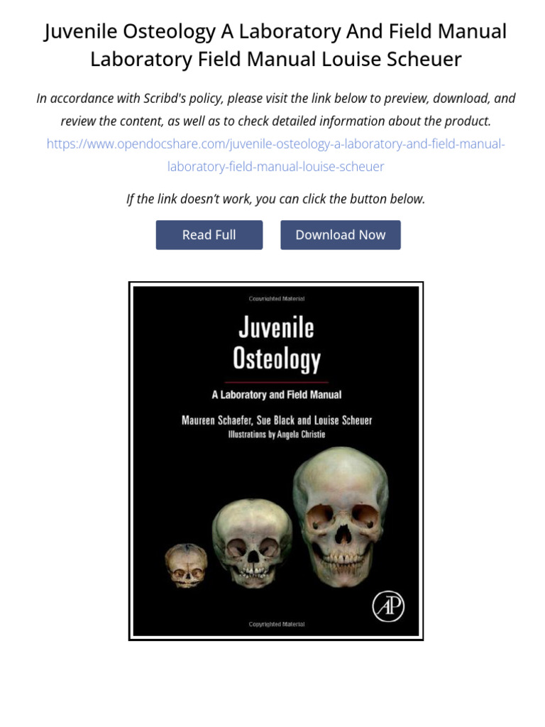 Juvenile Osteology A Laboratory and Field Manual Laboratory Field ...