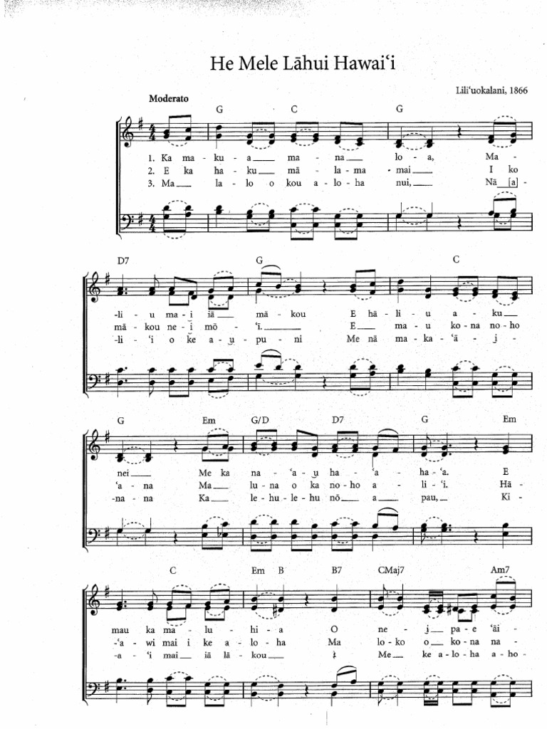 He Mele Lahui Hawaii Score | PDF