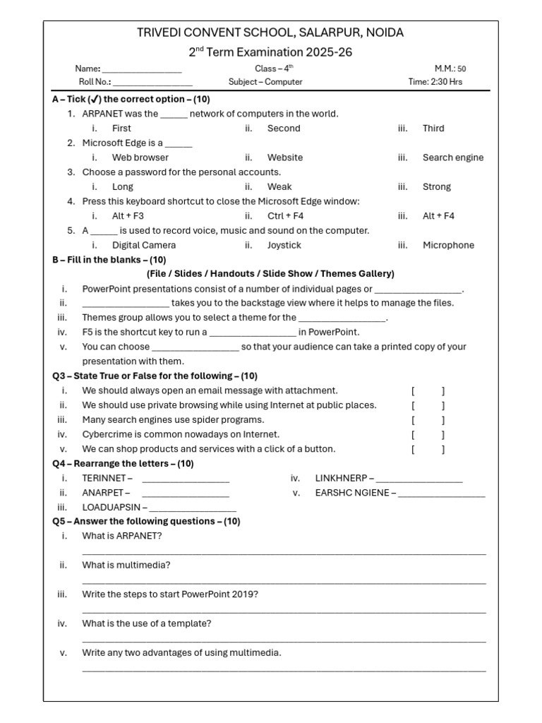 Class 4th Computer | PDF | Microsoft Power Point | Computing