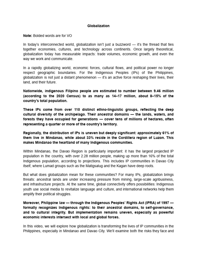 Globalization Video Script | PDF