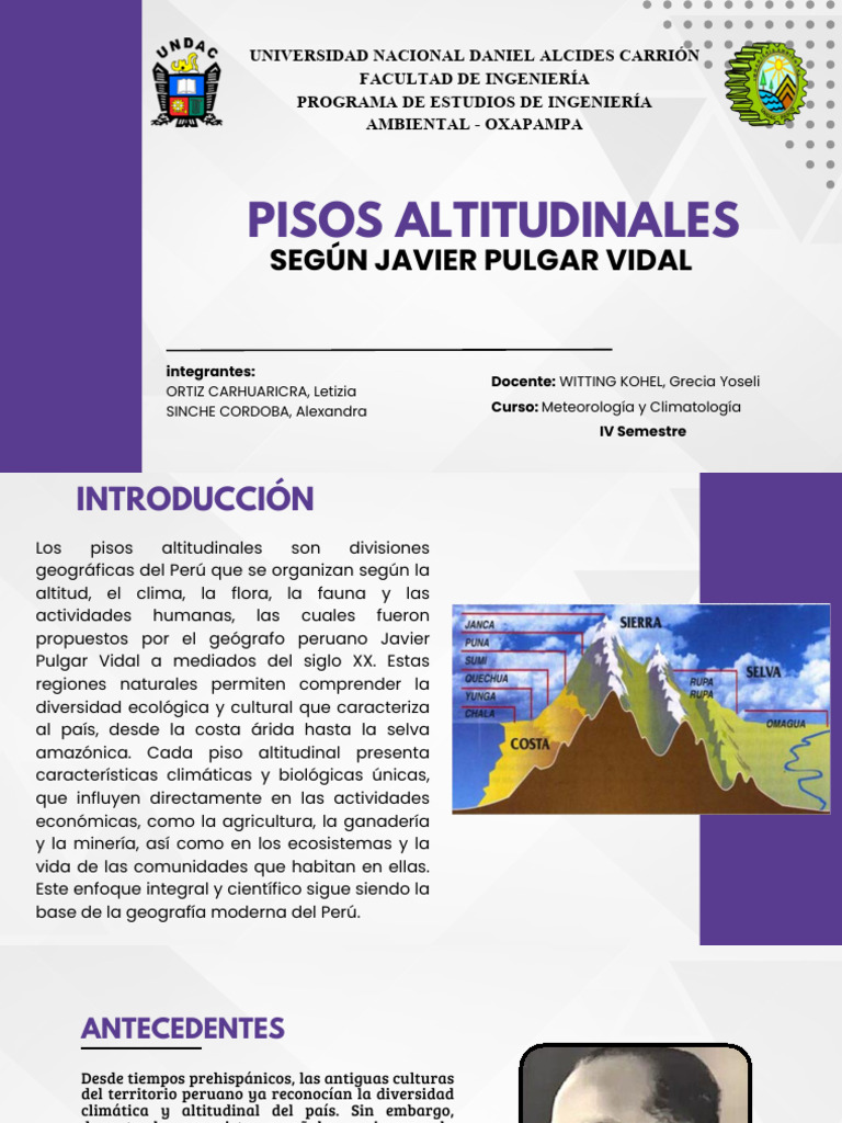 Pisos Altitudinales en el Perú: Guía Completa | PDF | Clima templado ...