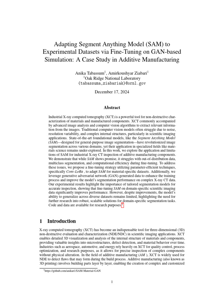 Adapting Segment Anything Model SAM to Experimenta | PDF | Image ...