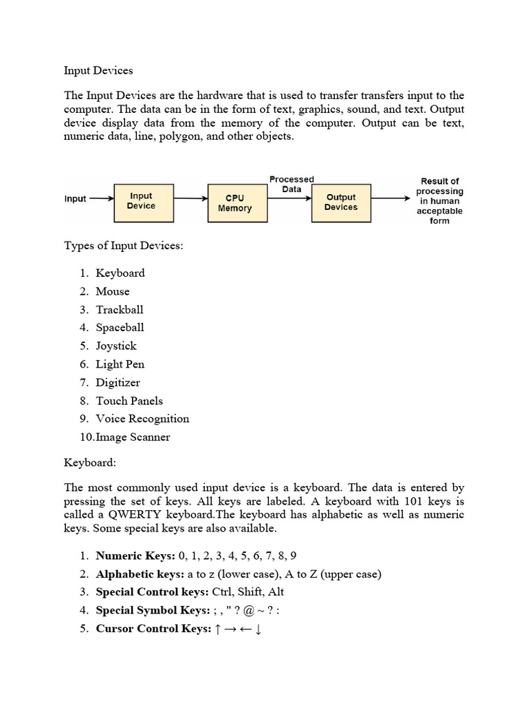 Input Devices | PDF | Computer Keyboard | Touchscreen