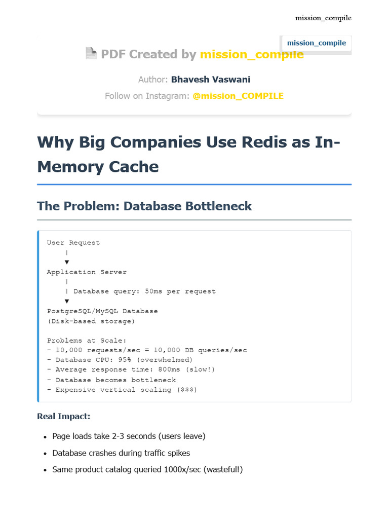 Redis Notes | PDF | Cache (Computing) | Computer Data Storage