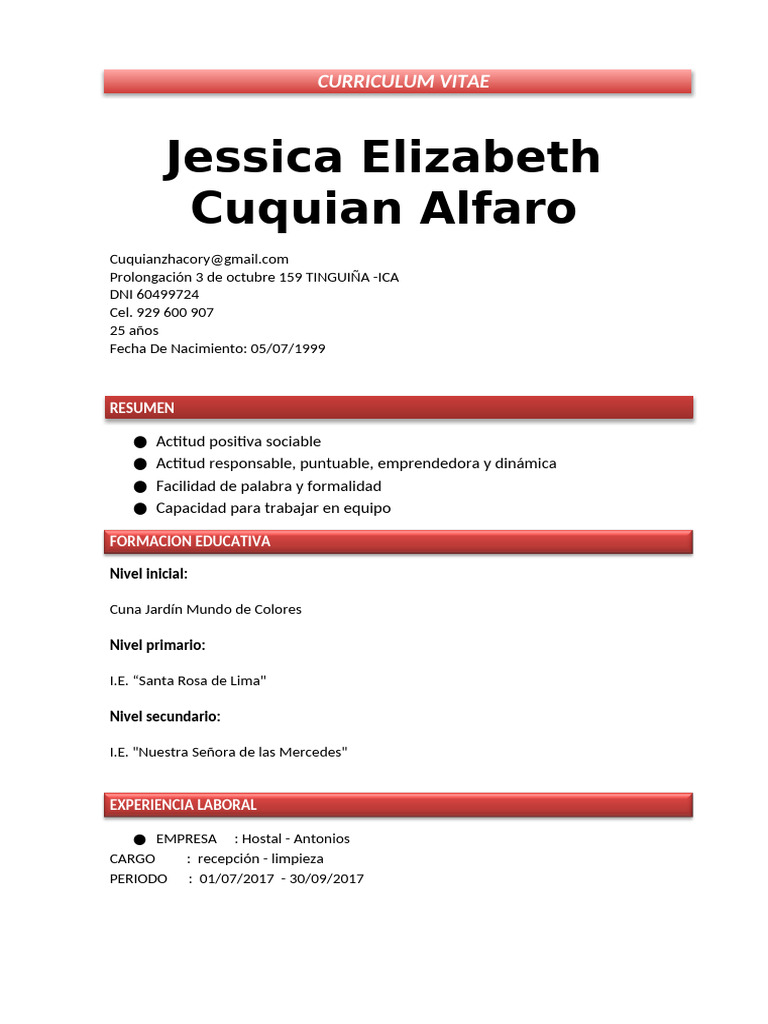 CV Jessica | PDF
