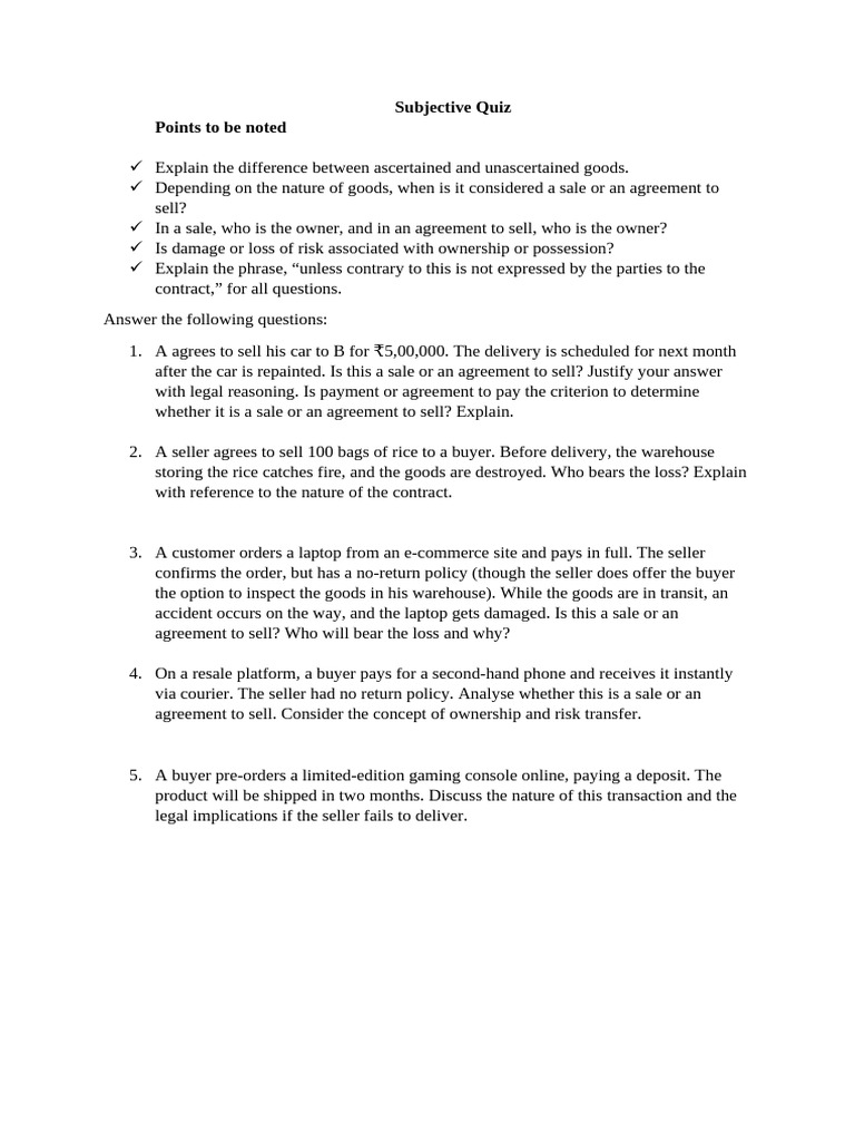 Subjective Quiz 3 | PDF