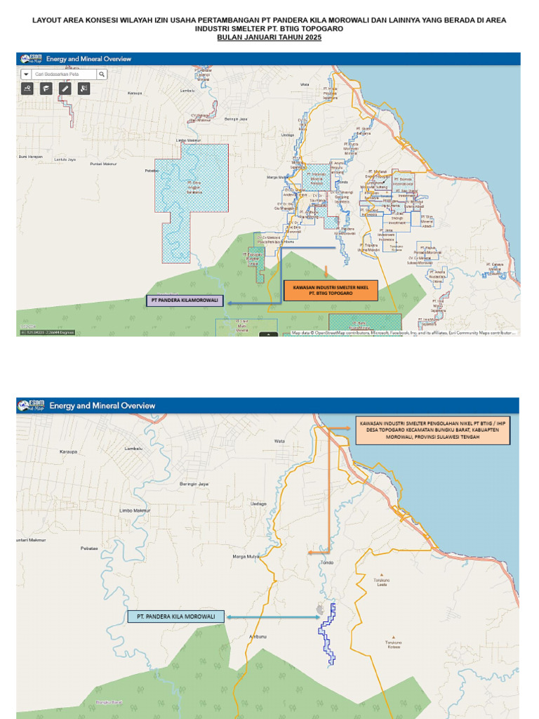 Layout Area Pt Pandera Kila Morowali Dan Pt Btiig | PDF
