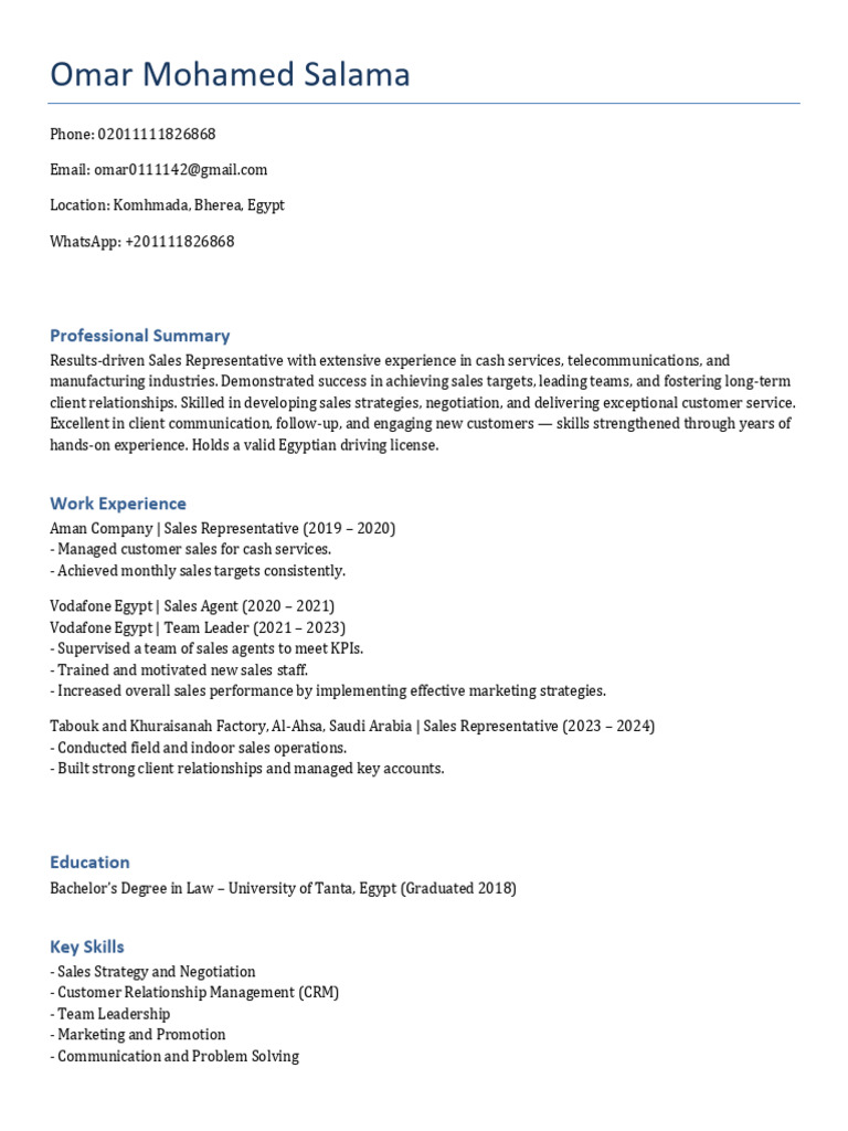 Omar Salama CV | PDF