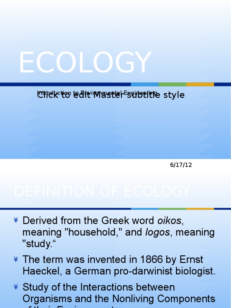 Intro To Envi - Ecology | PDF | Food Web | Ecology