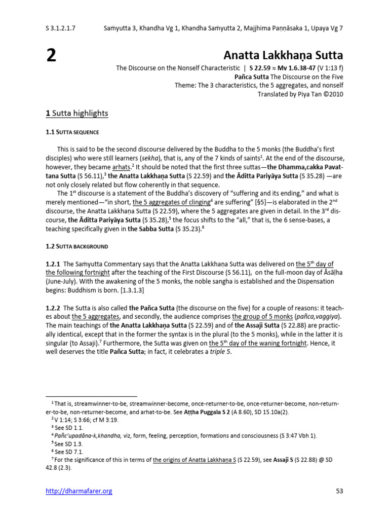 1.2-Anatta-Lakkhana-S-s22.59-piya | PDF | Indian Religions | Religious ...