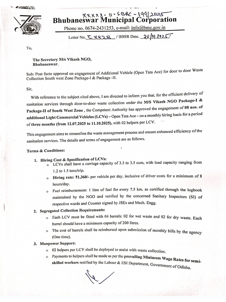 Addl LCV (Vikash) Post Facto Approval | PDF
