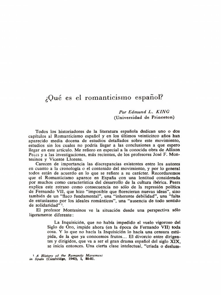 3 King - Qué Es El Romanticismo Español | PDF | Romanticismo | España