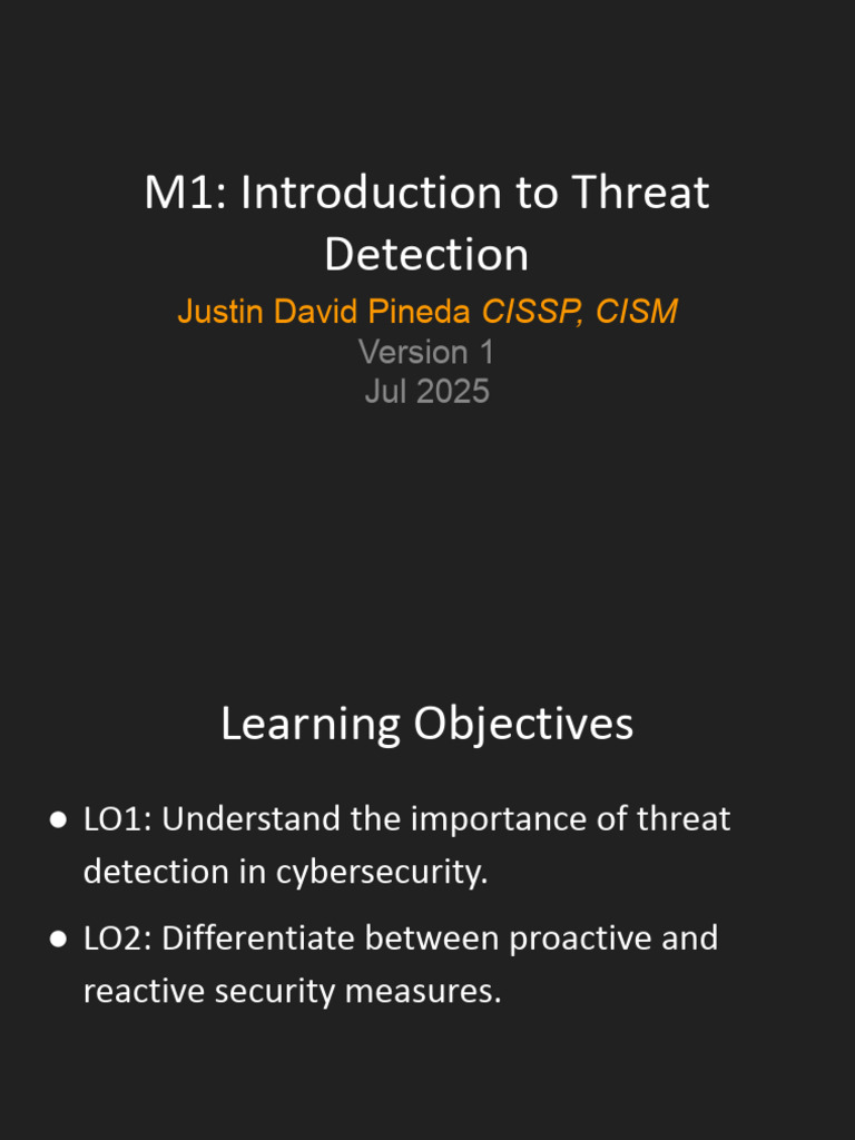 Cybersecurity Threat Detection Guide | PDF | Computer Security | Security