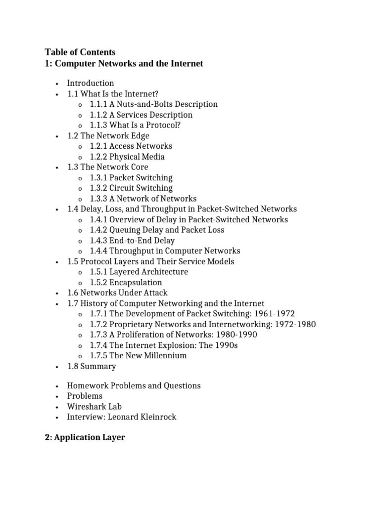 Table of Content | PDF | Computer Network | Internet Protocols