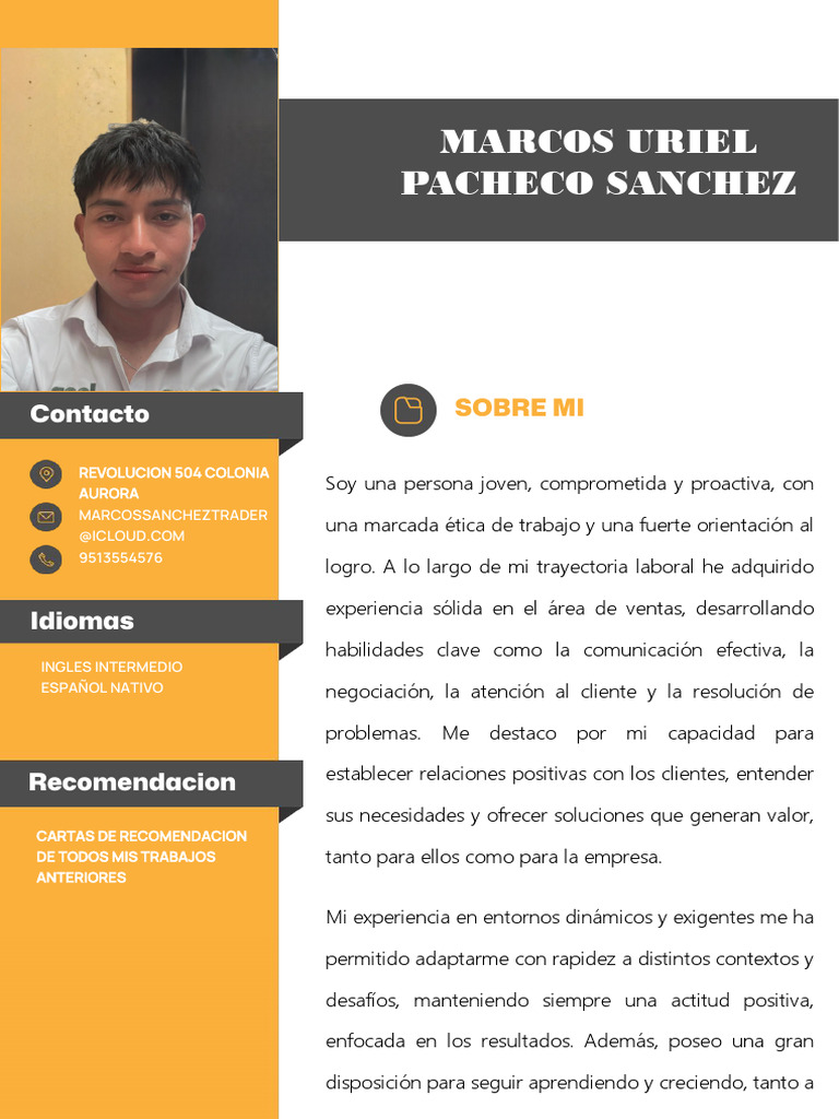 CV MARCOS (YOOOO) | PDF | Electrodoméstico | Logística