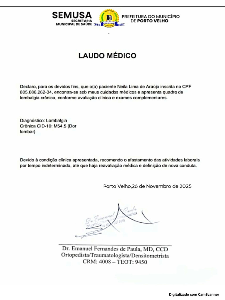 Laudo Sra.neila Araújo | PDF