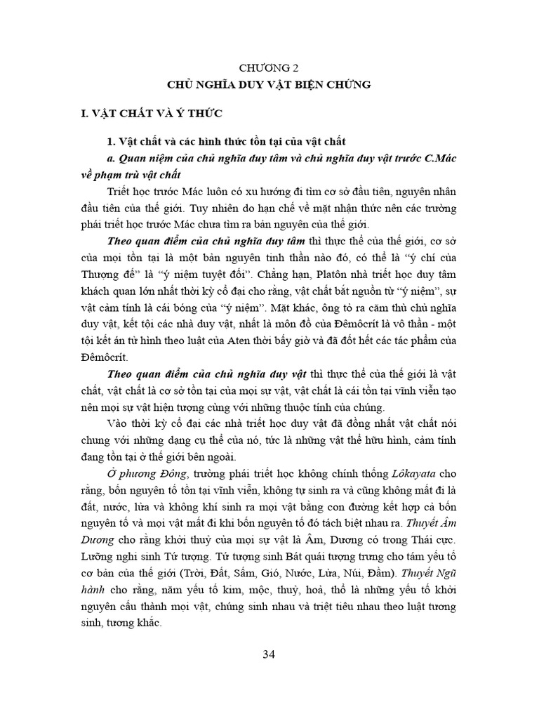 Triet Hoc Mac- Lenin-chương 2 | PDF