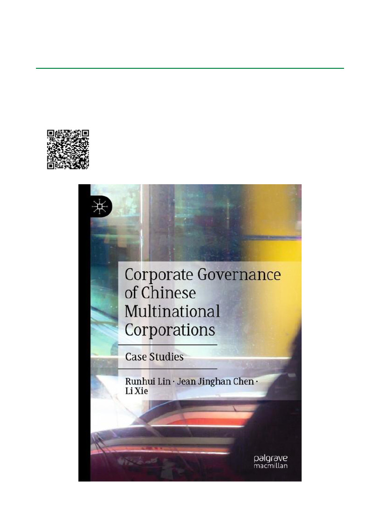 Corporate Governance of Chinese Multinational Corporations Case Studies ...
