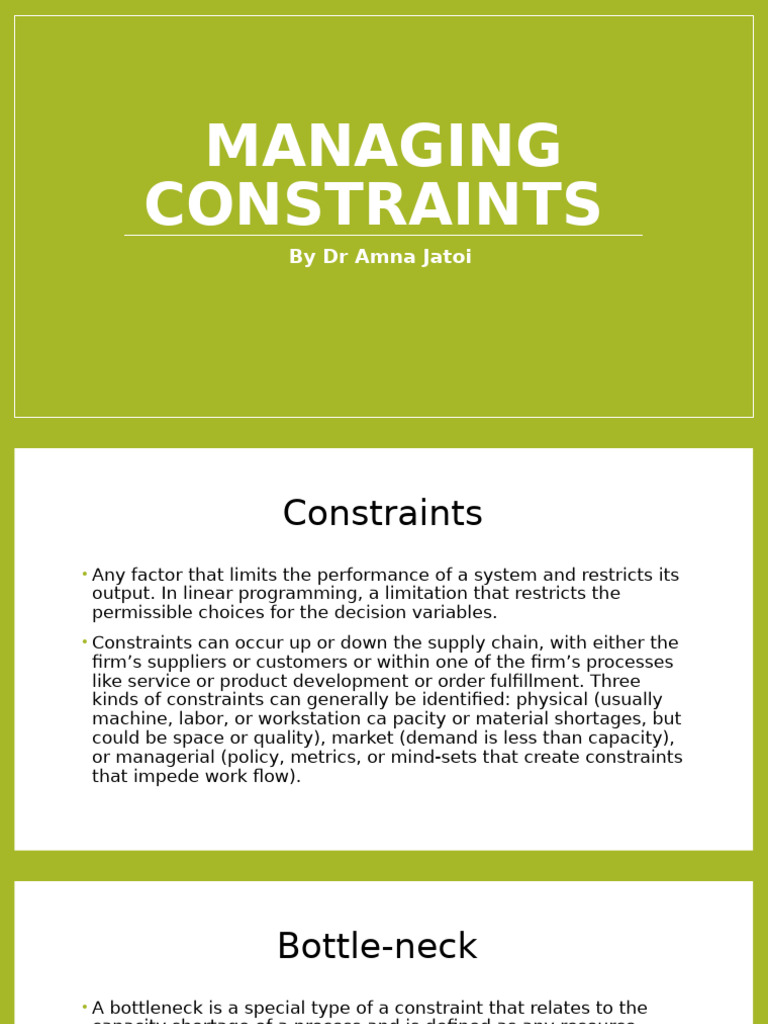Managing Constraints in Business Systems | PDF | Business | Economies