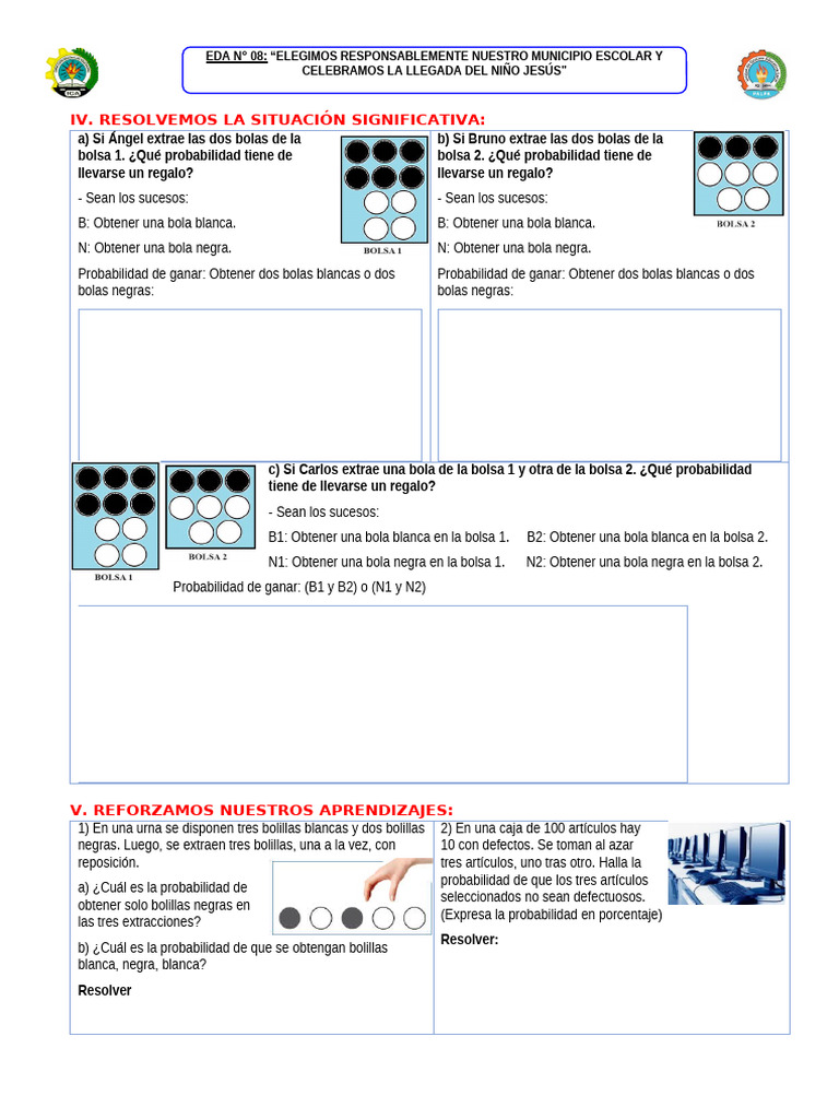 FICHA_9_-_4TO_-_EDA8[1] | PDF | Probabilidad | Teoría de probabilidad