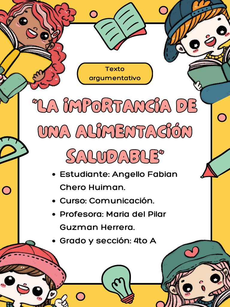 Documento A4 Portada Carátula Proyecto Libros Lectura Ilustrada ...