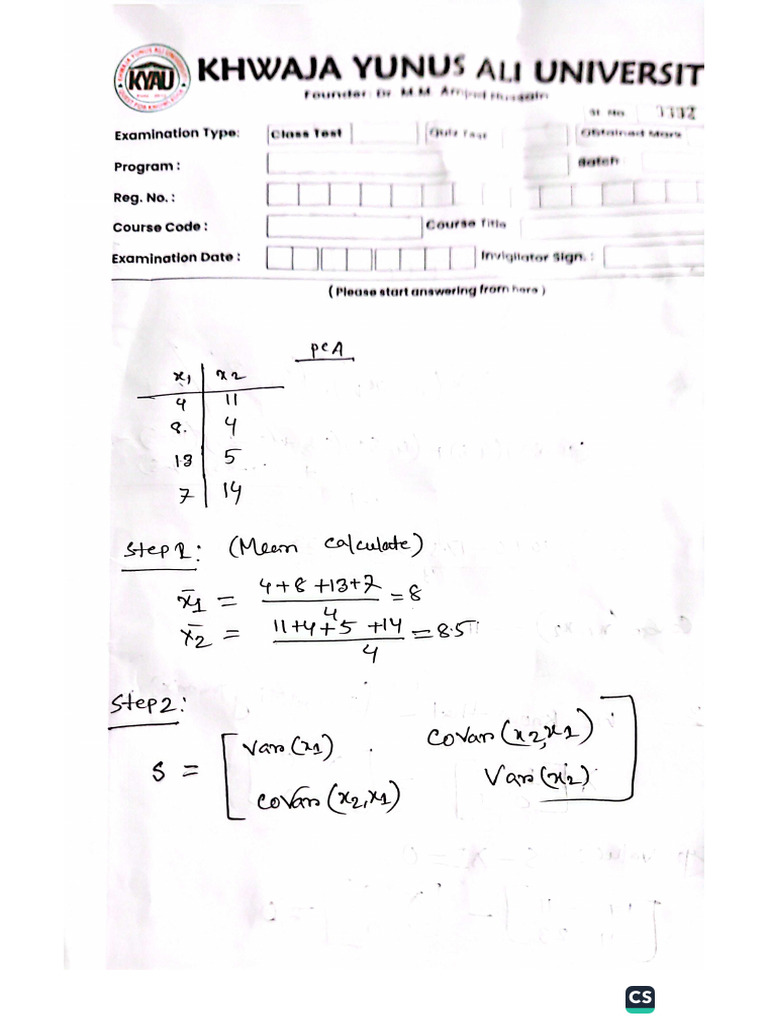 PCA Calculate | PDF