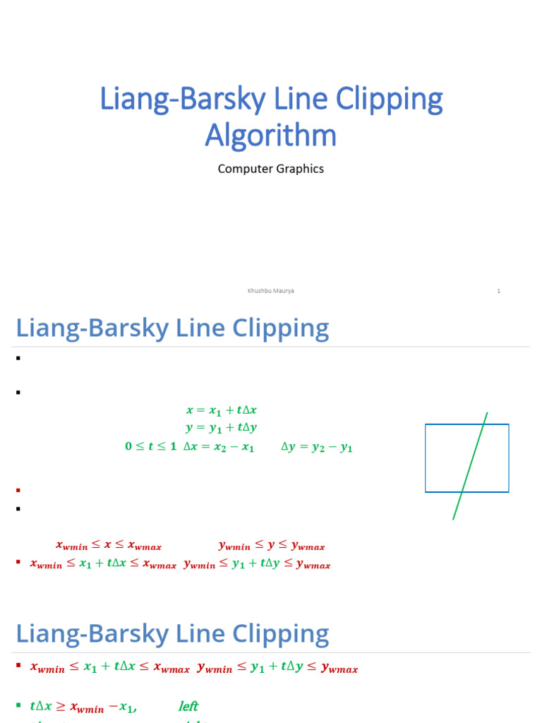 Lecture 4 Liang Barsky Clipping Algorithm | PDF | Applied Mathematics ...
