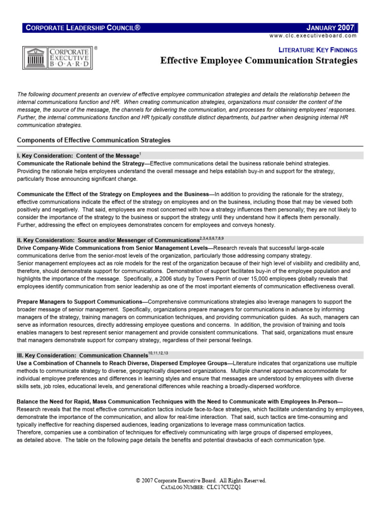 communication strategies | PDF | Communication | Human Resource Management