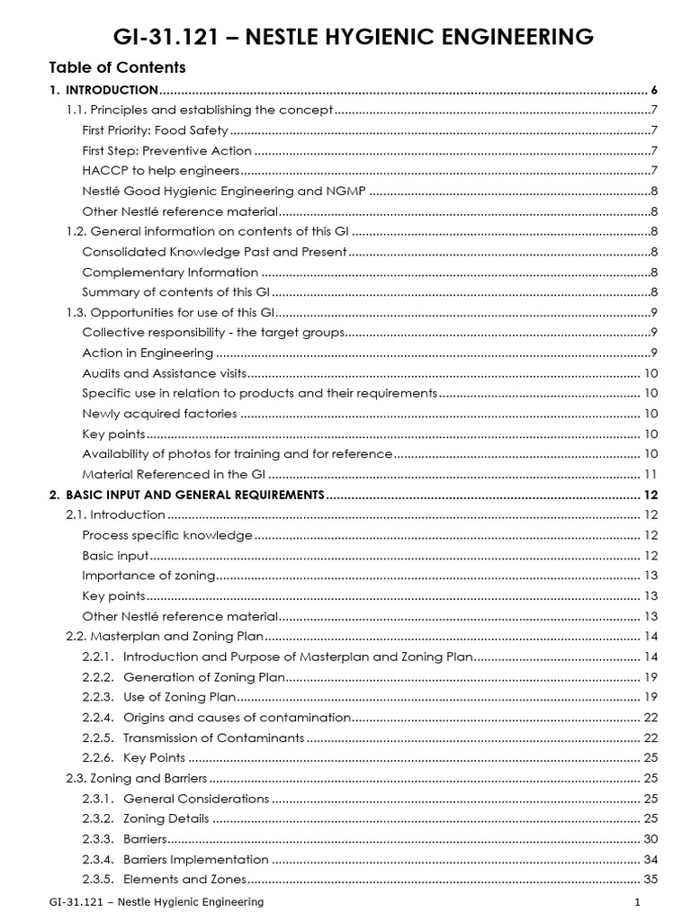 Nestlé Hygienic Engineering Guidelines | PDF | Elevator | Nestlé
