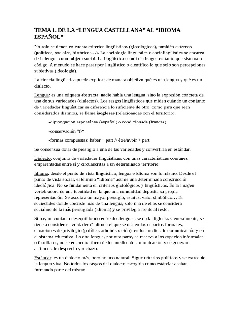 tema 1 | PDF | latín | Lengua española