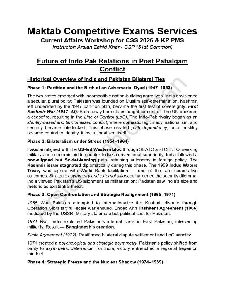 Indo Pak Relations in Post Pahalgam Crisis | PDF | Pakistan ...