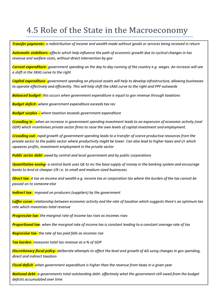 State's Role in Macroeconomic Management | PDF | Deficit Spending ...